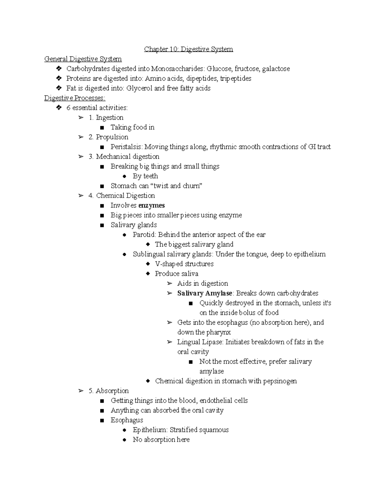 Chapter 10 Digestive System - Chapter 10: Digestive System General ...