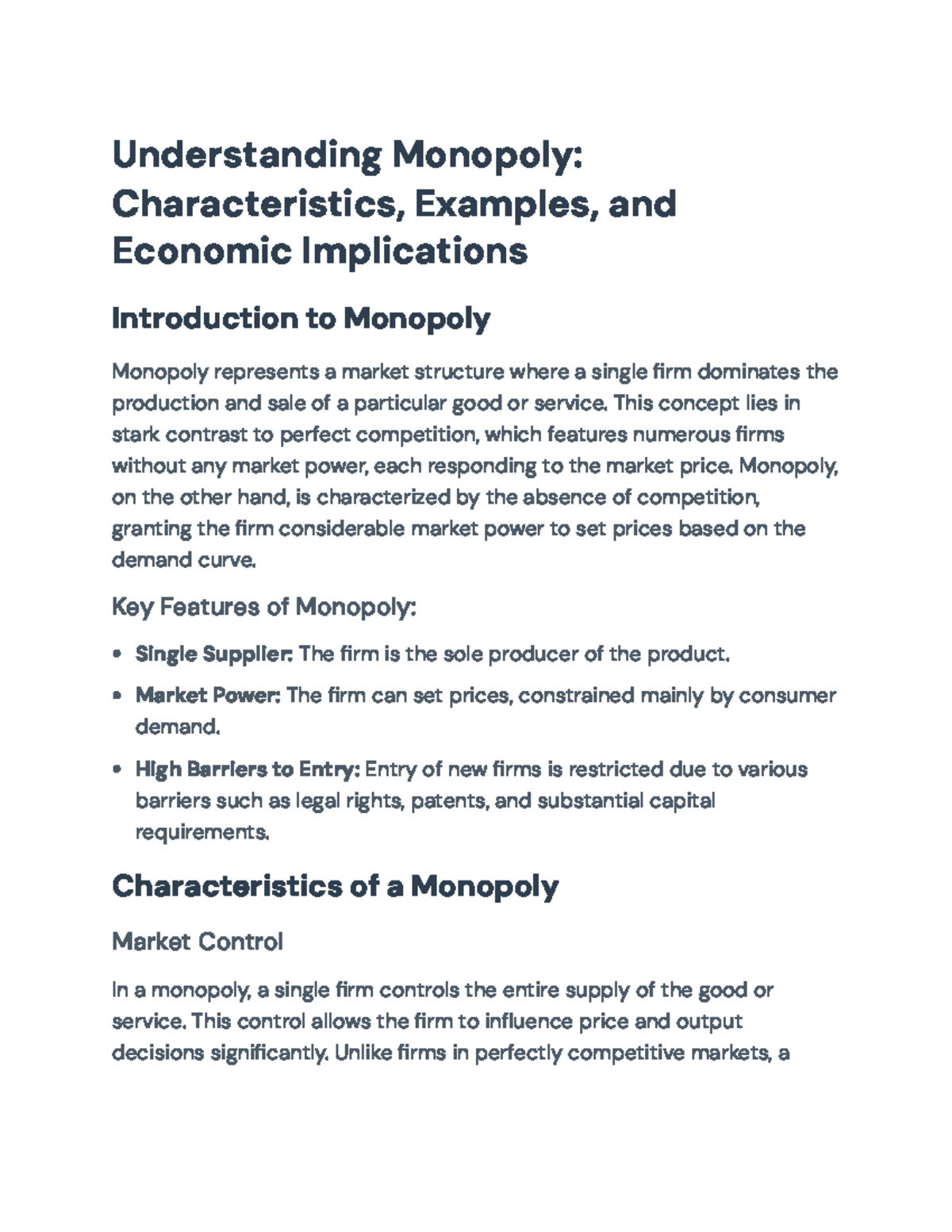 Understanding Monopolies: Characteristics, Examples, and Economic ...