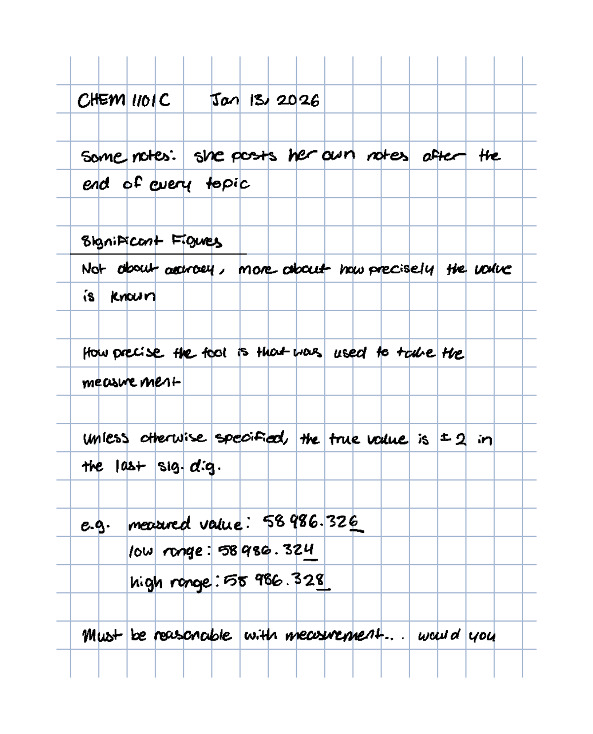 CHEM 1101C Lecture 2: Understanding Significant Figures (Jan 13, 2026 ...