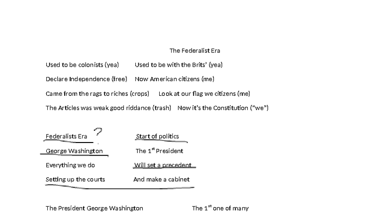 Chapter 9 Review: The Federalist Era and George Washington's Presidency ...