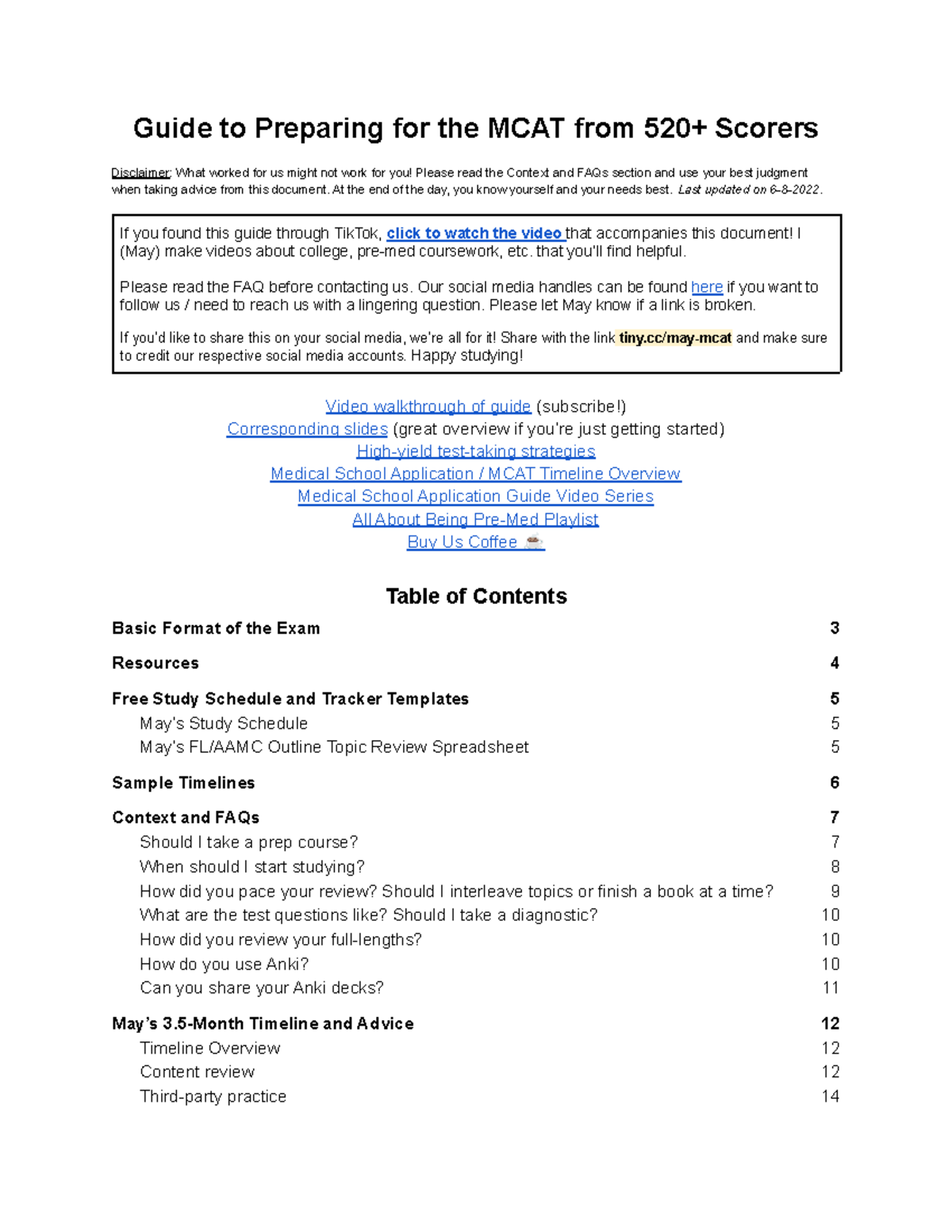 Guide to MCAT Preparation by May and Anuva - Guide to Preparing for the ...