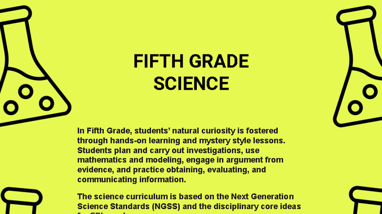 Fifth Grade Science Curriculum Guide: NGSS Overview - Studocu