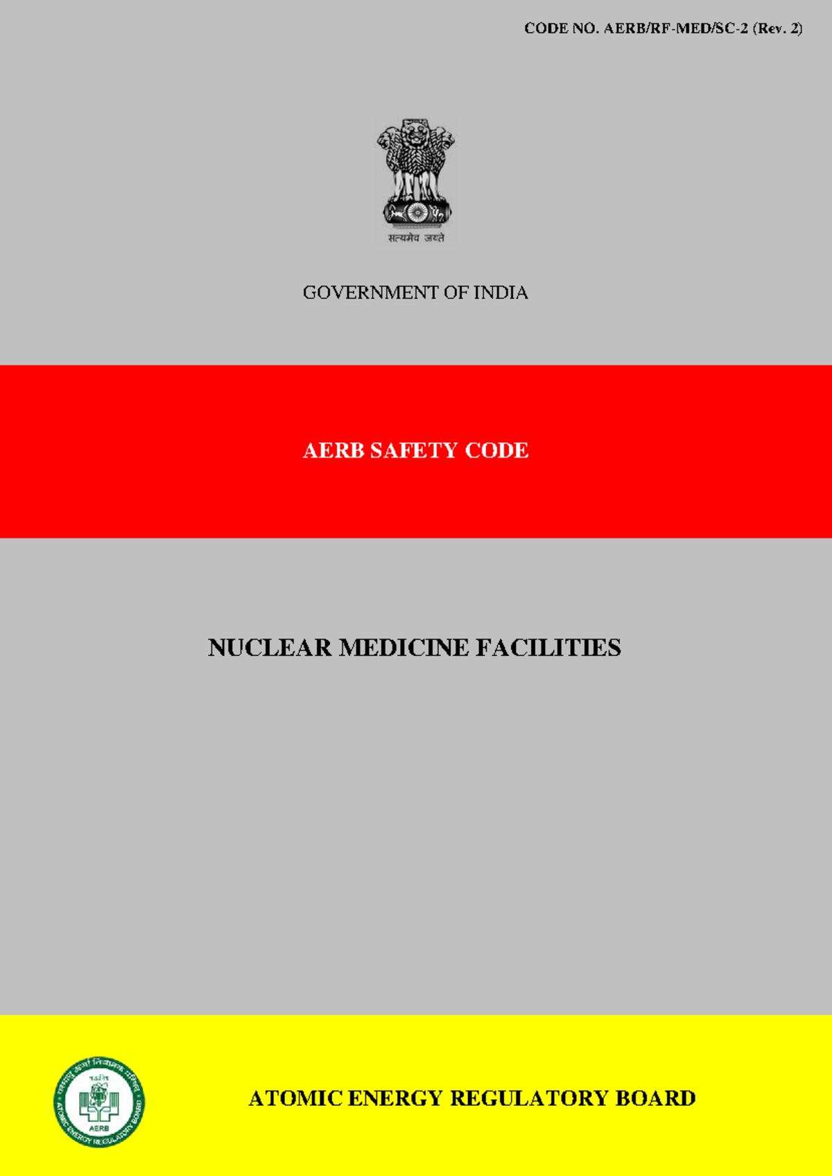 AERB SC-2 Safety Code for Nuclear Medicine Facilities (Rev. 2) - Studocu