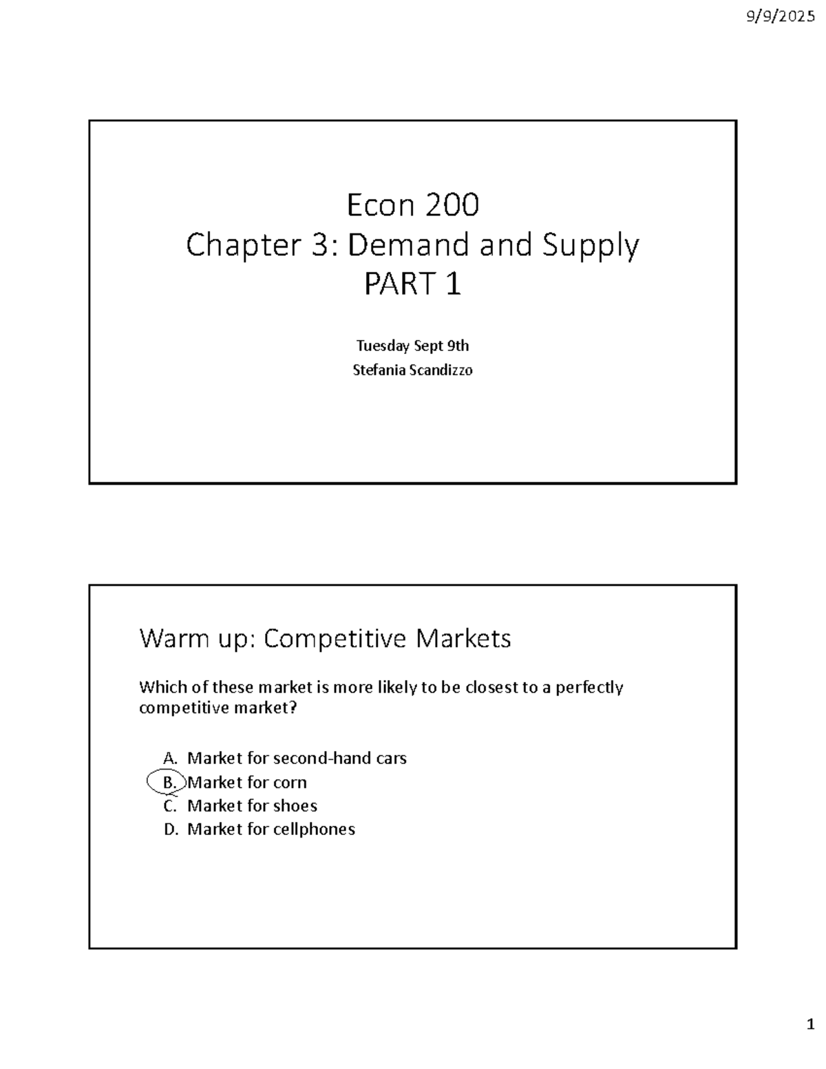 Econ 200 Chapter 3: Demand and Supply Overview and Key Concepts - Studocu