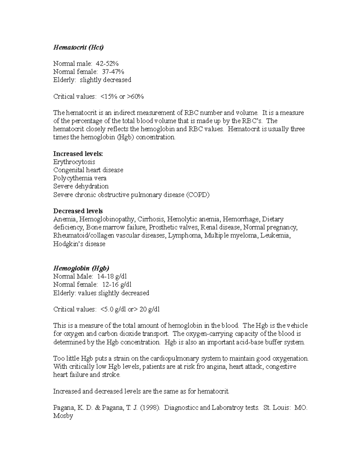 Hematocrit - notes for class lectures pharmacology class - Hematocrit ...