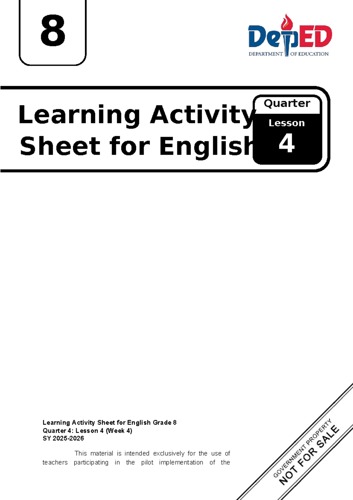 Q4 LAS English 8: Lesson 4 - Making a Letter of Inquiry - Studocu