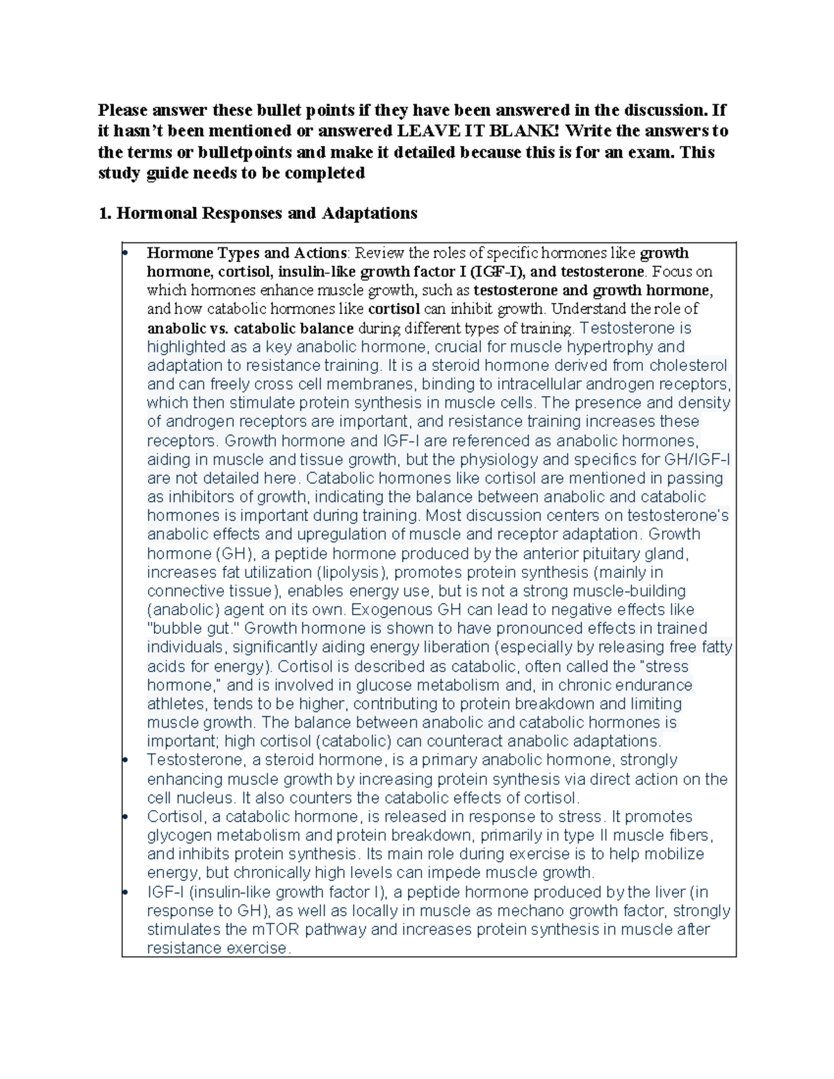 Hormonal Adaptations and Effects of Resistance Training on Muscle ...
