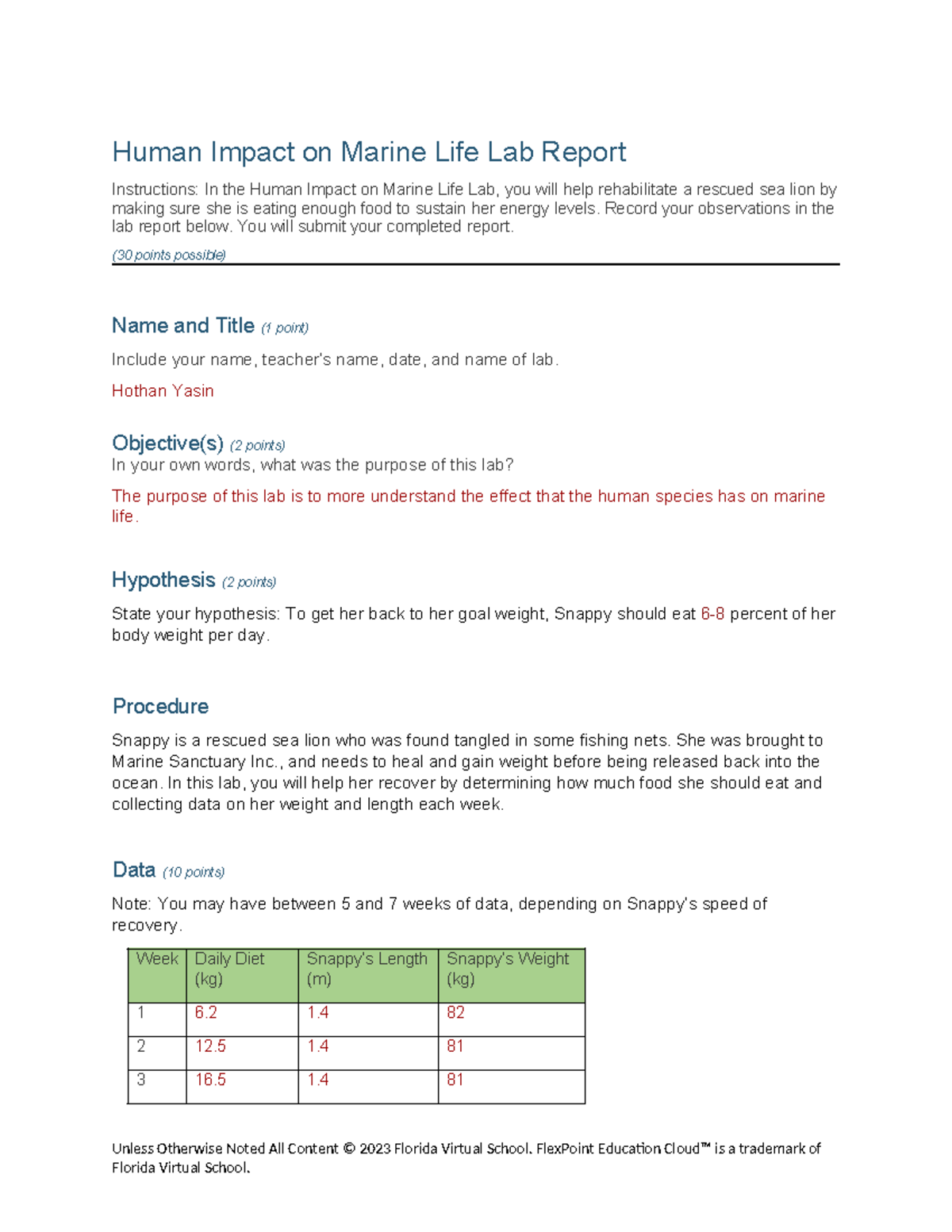 Human impact on marine life - Human Impact on Marine Life Lab Report ...