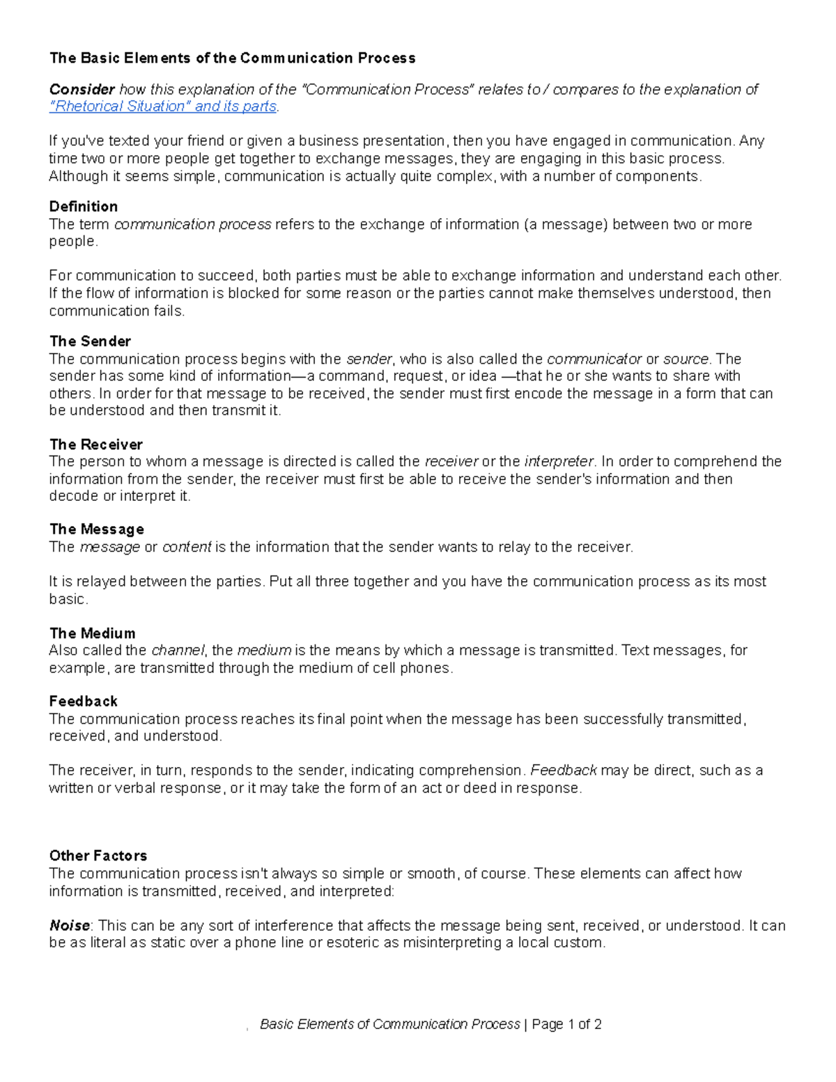 The Basic Elements of the Communication Process: A Comprehensive ...