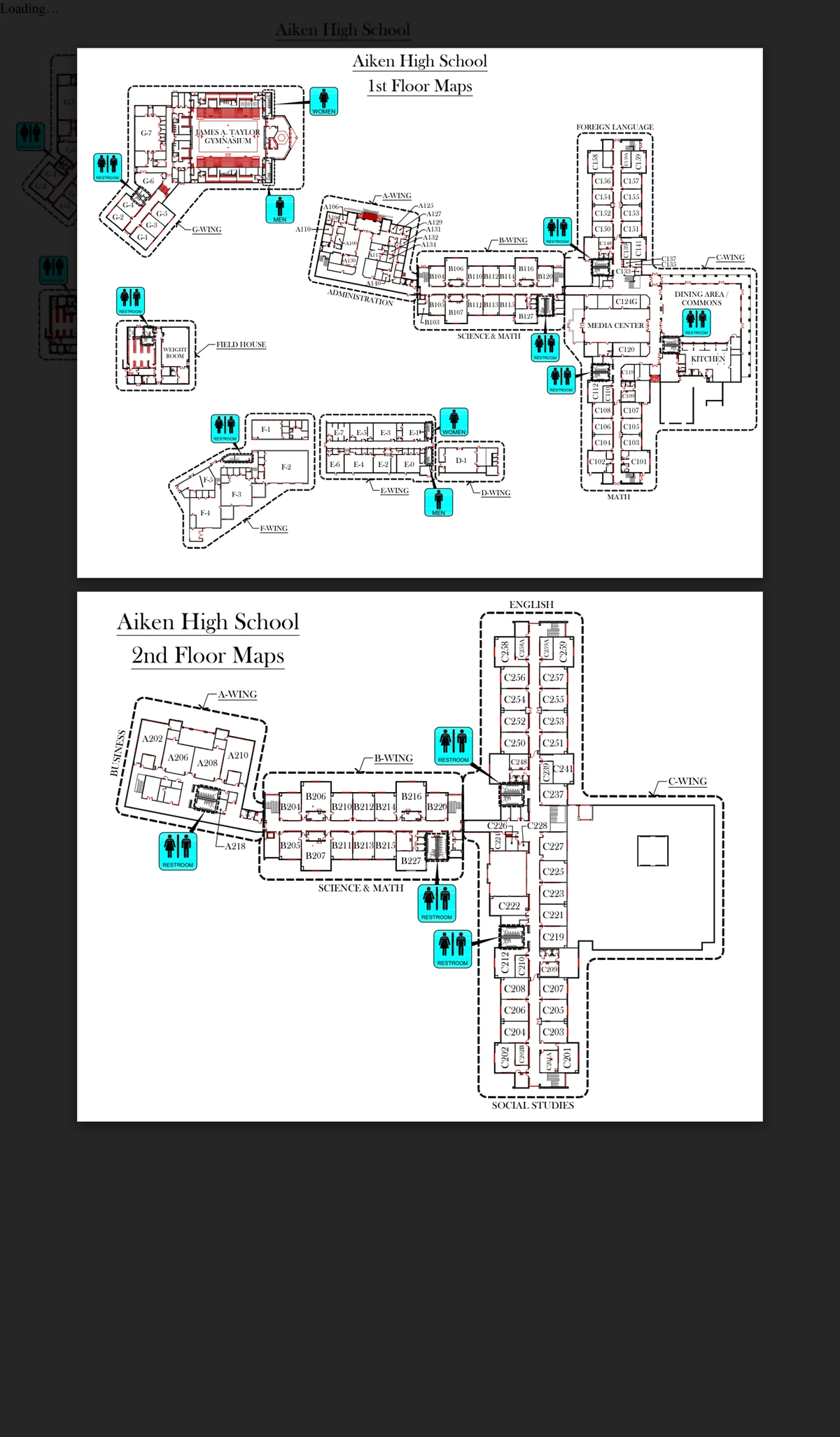 Aiken High School 2nd Floor and 1st Floor Maps Overview C258 C259 - Studocu