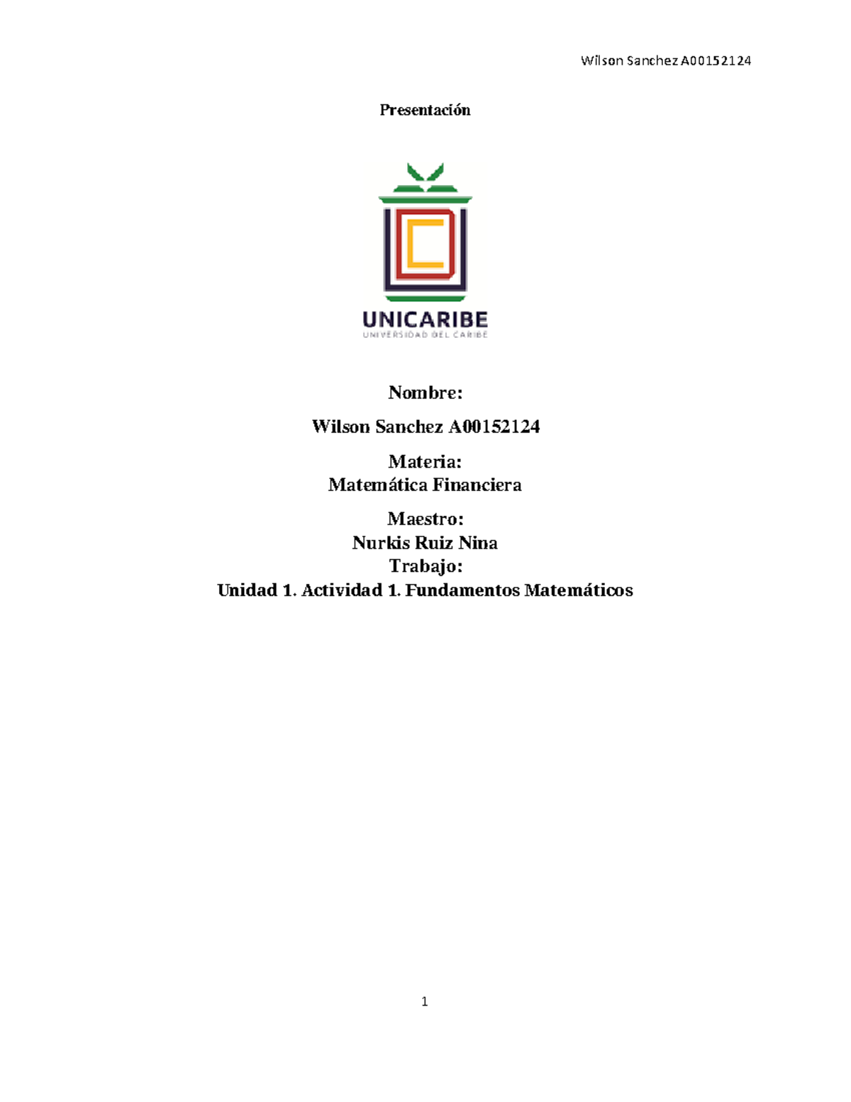 Presentación (25) - matematica - Wilson Sanchez A 1 Presentación Nombre ...