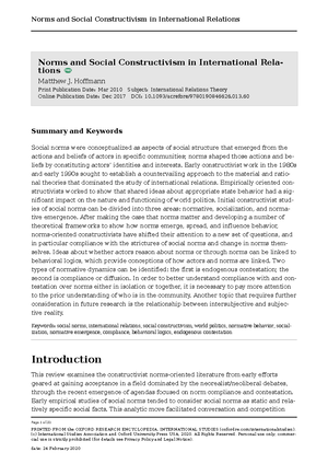 Constructivism in International Relations: A Comprehensive Overview ...