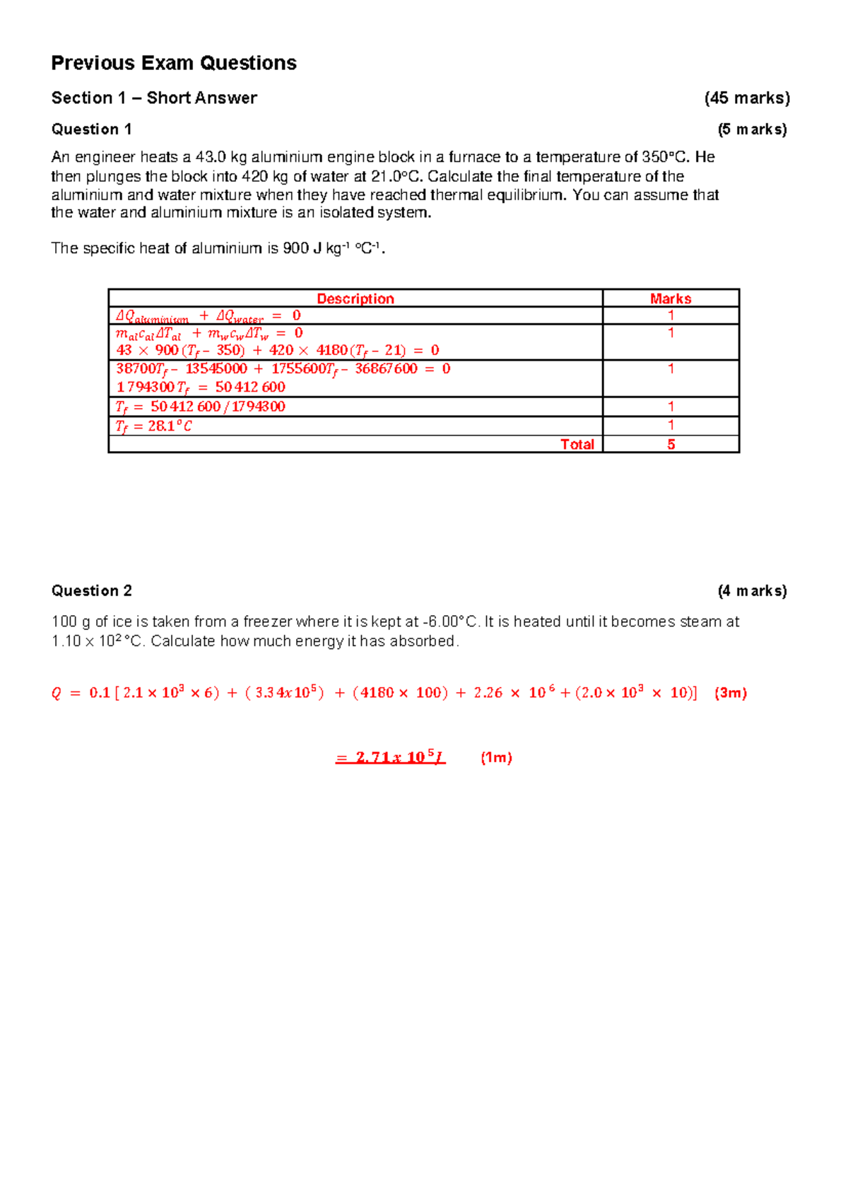 Physics Exam Questions and Solutions - Studocu