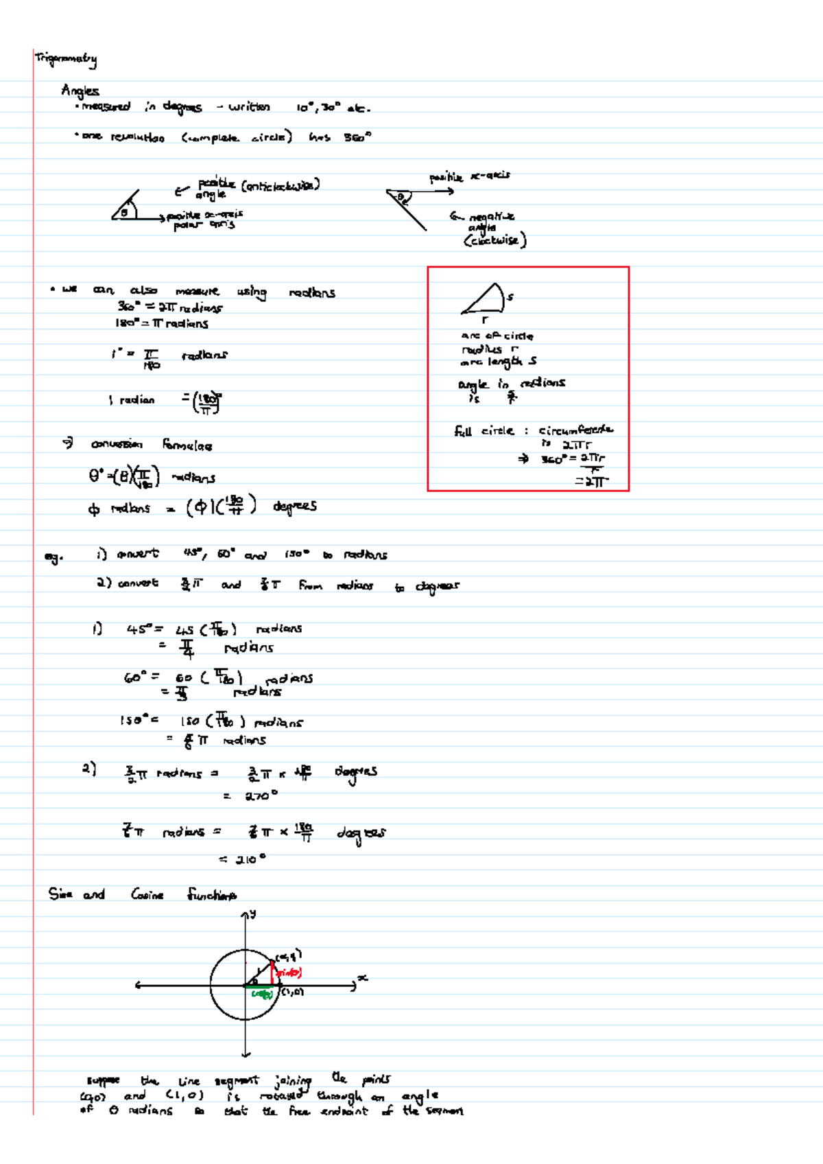 Math 124 Trigonometry: Angles, Radians, and Trig Functions Explained ...