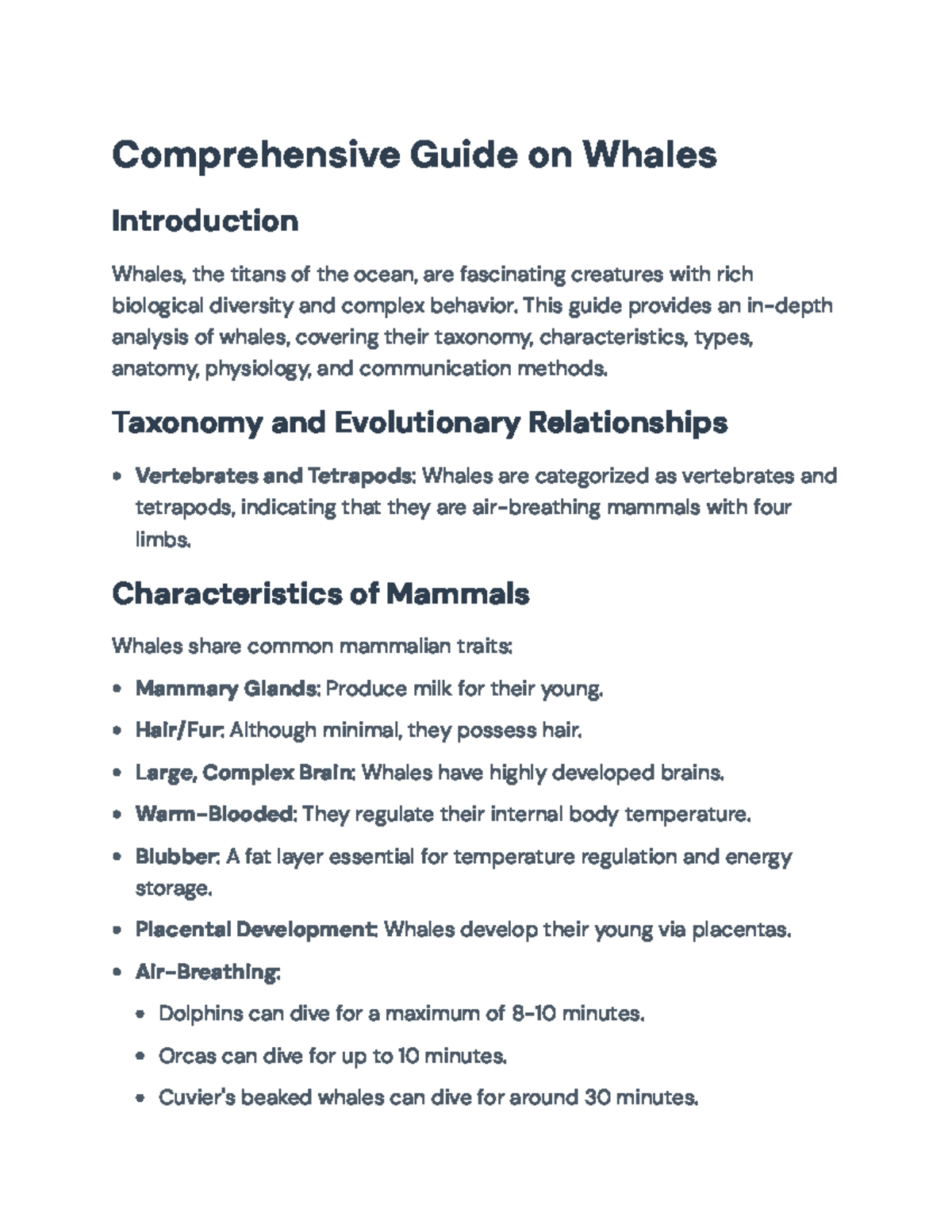 Comprehensive Guide on Whales: Biology, Types & Communication ...