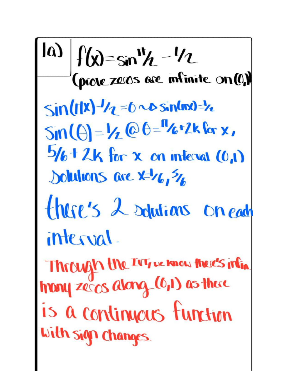 Calc HW - Proving Infinite Zeros in Continuous Functions - Studocu