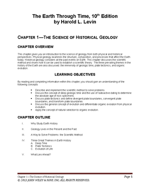 Summary Earth: an Introduction to Physical Geology Edward J. Tarbuck ...
