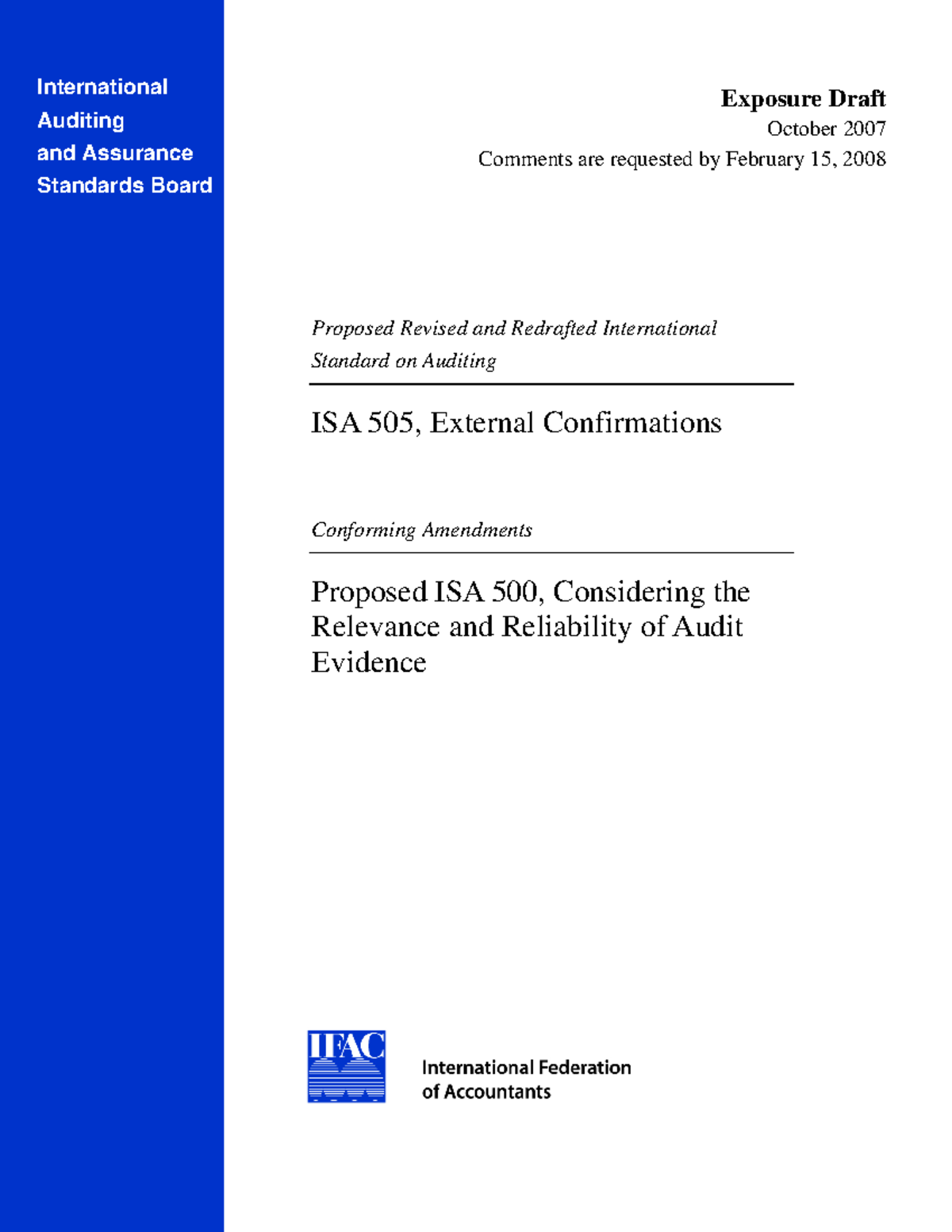 Isa 505 - International Standard Auditing 505 - Exposure Draft October ...