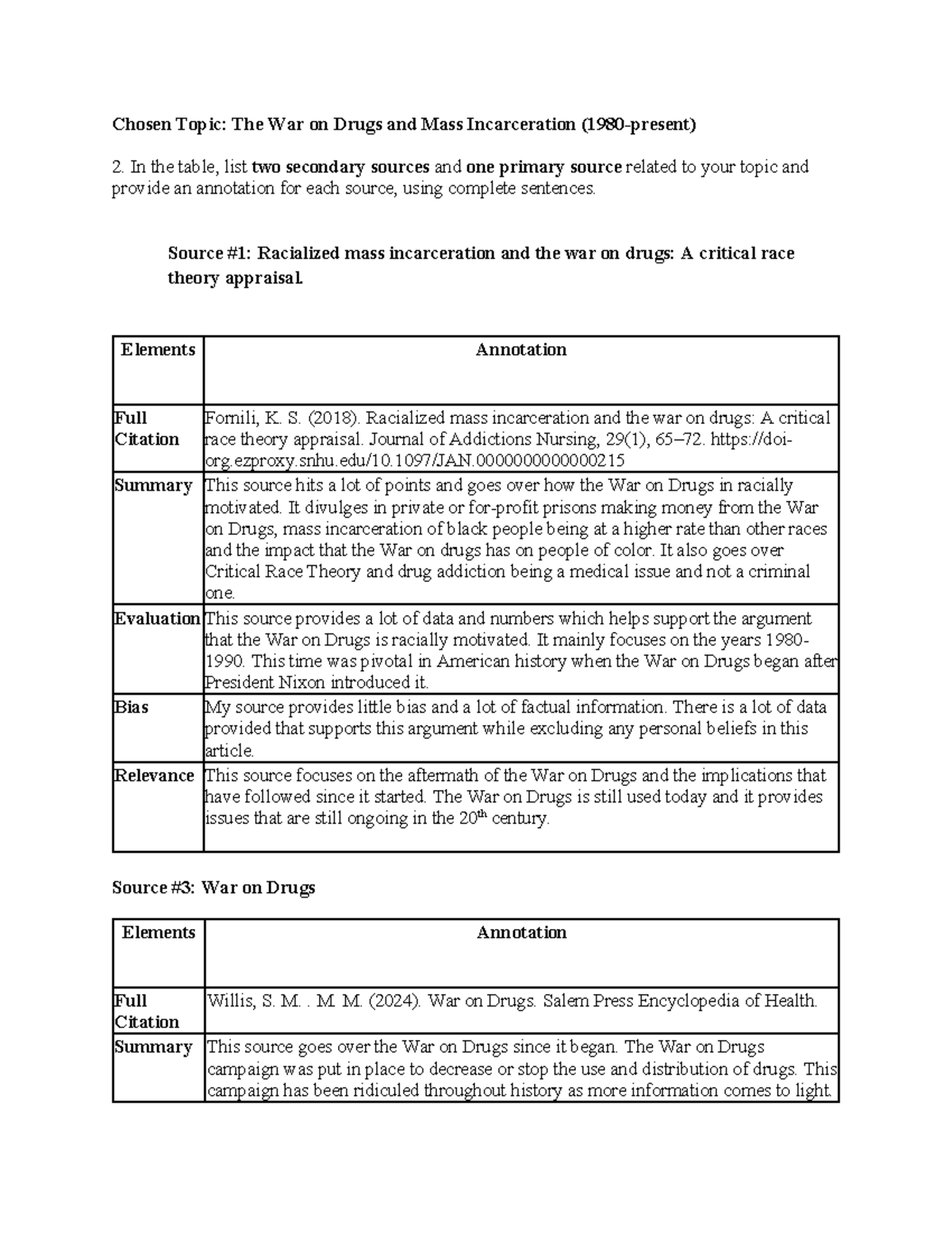 HIS 217 MOD 3 - The War on Drugs and Mass Incarceration Sources - Studocu