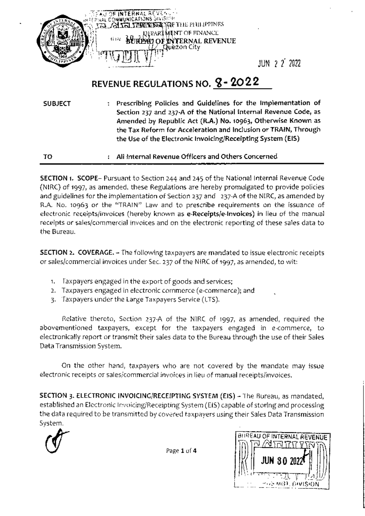 Annex E - RR 8-2022-Implementing EIS Train - 5r txrrRNAL f;E v[,-;" C0 ...