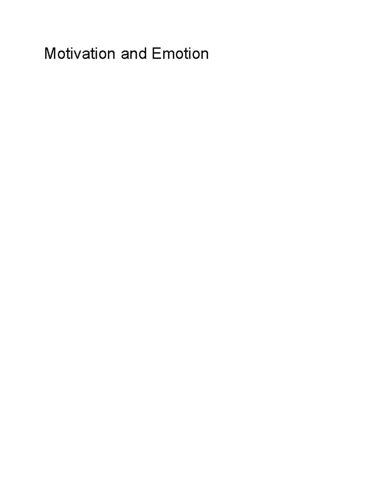 Motivation and Emotion (PSY 101): Overview of Key Theories and Concepts ...
