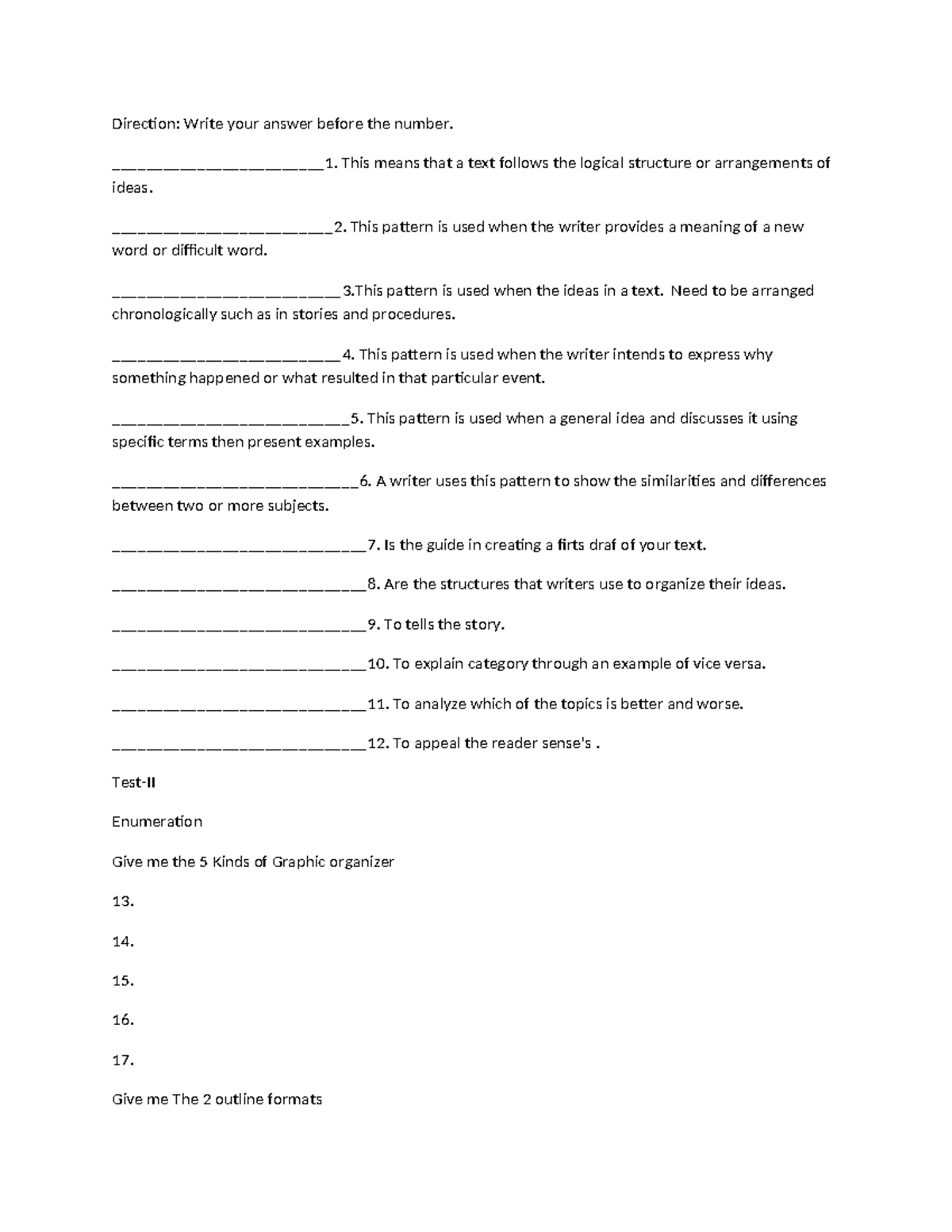 Direction Patterns and Graphic Organizers: WPS Office Guide - Studocu
