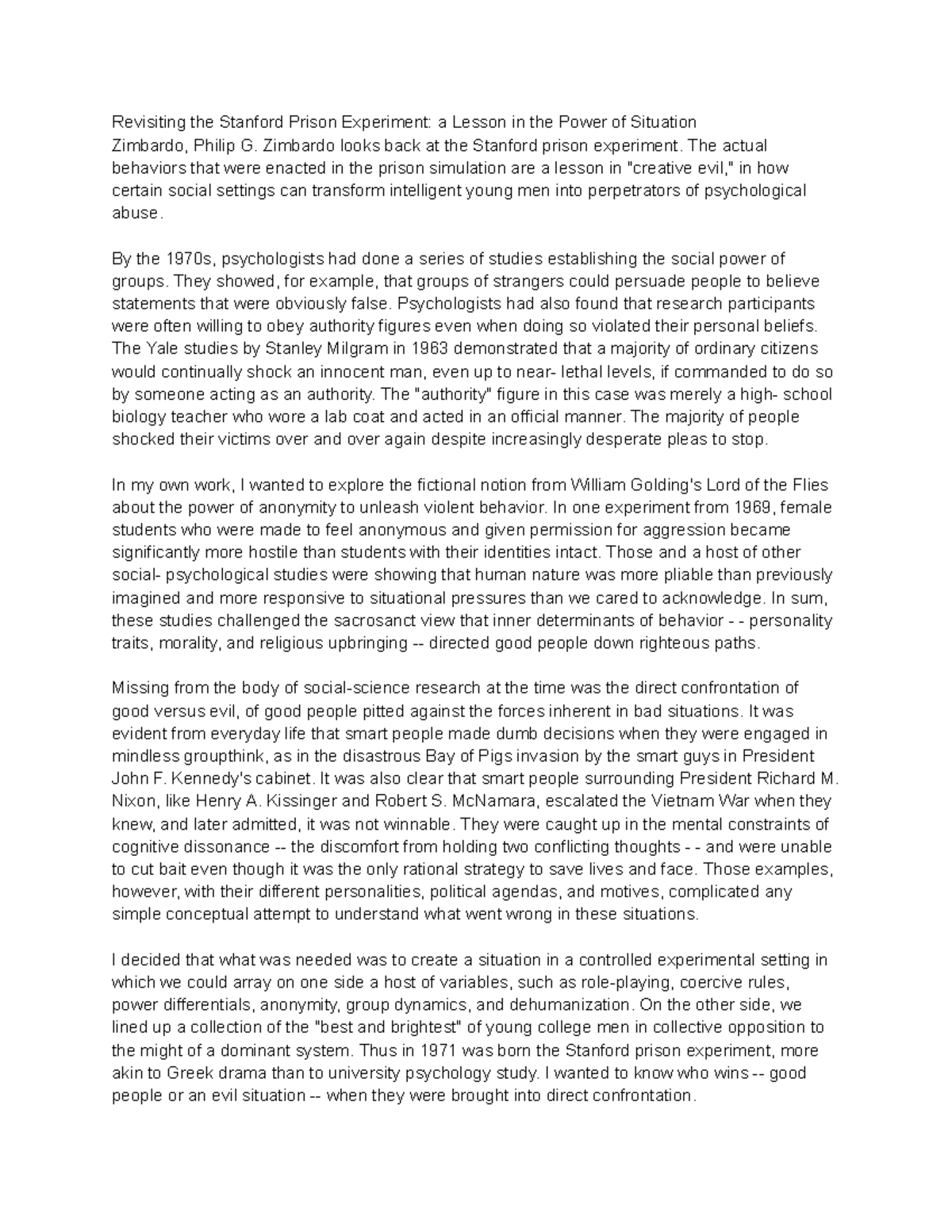 Stanford Prison Experiment (PSY 101): Lessons on Situational Power ...
