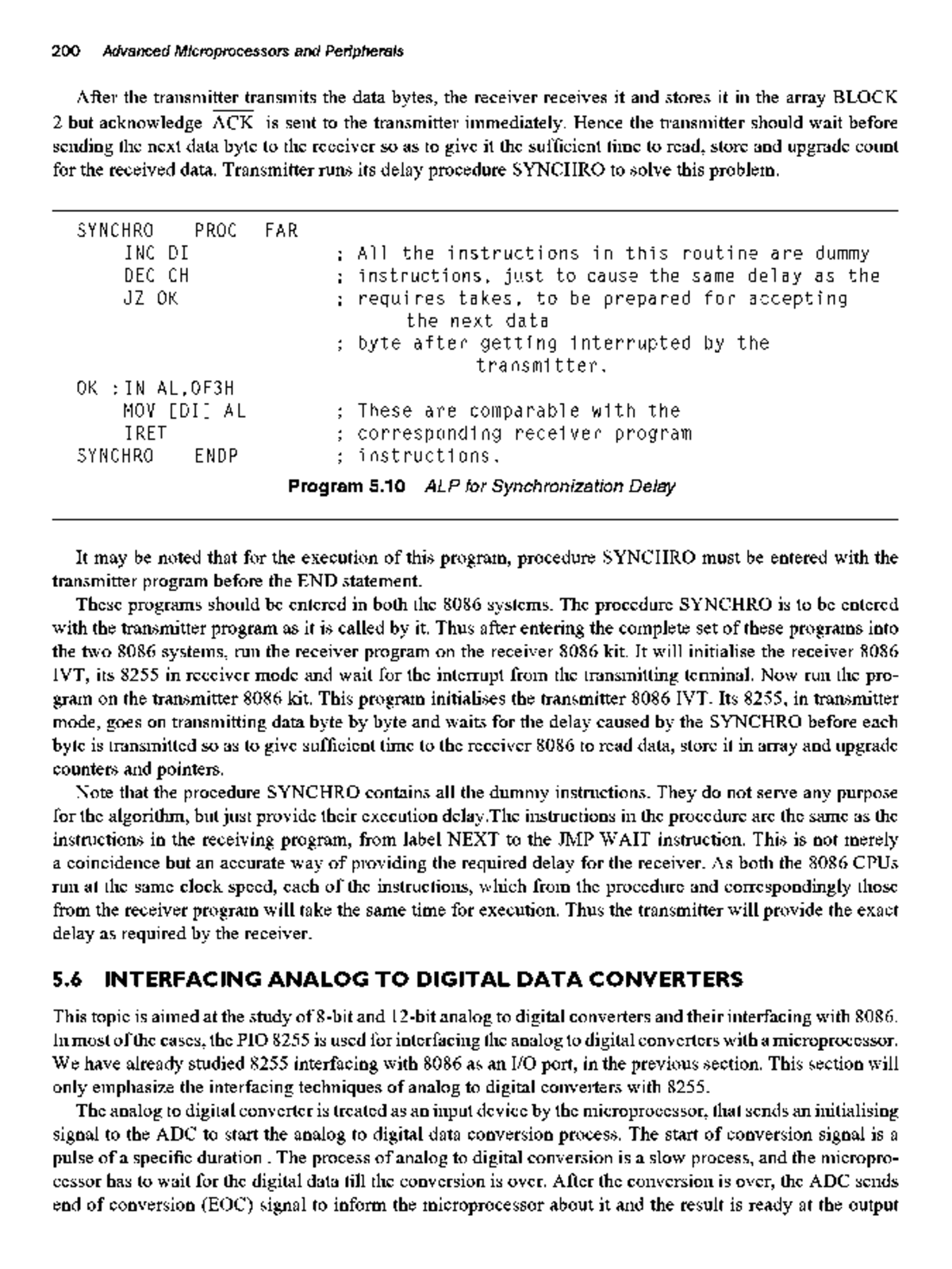Interfacing 8086 with ADC: Advanced Microprocessors and Peripherals ...