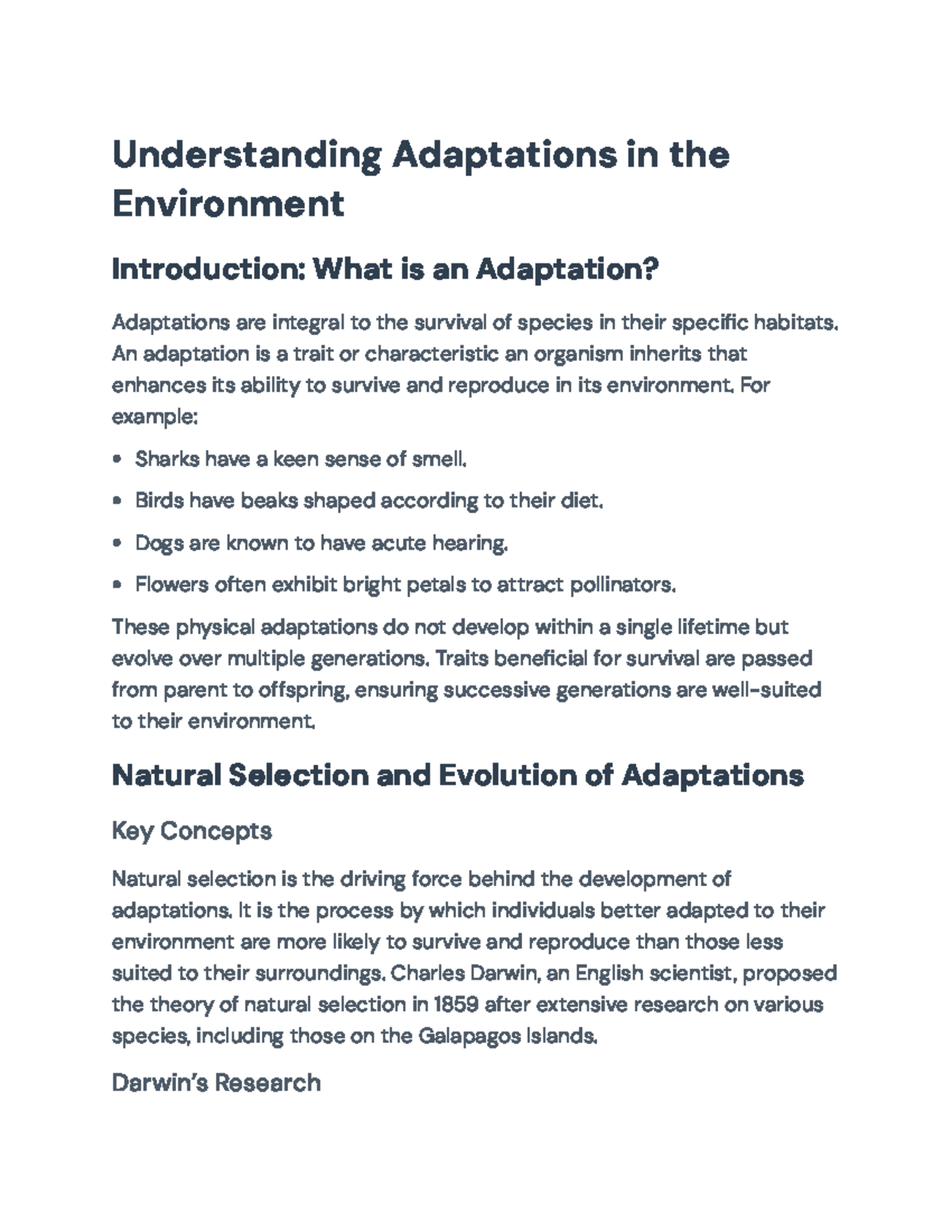 Understanding Adaptations & Natural Selection: Key Concepts & Case ...