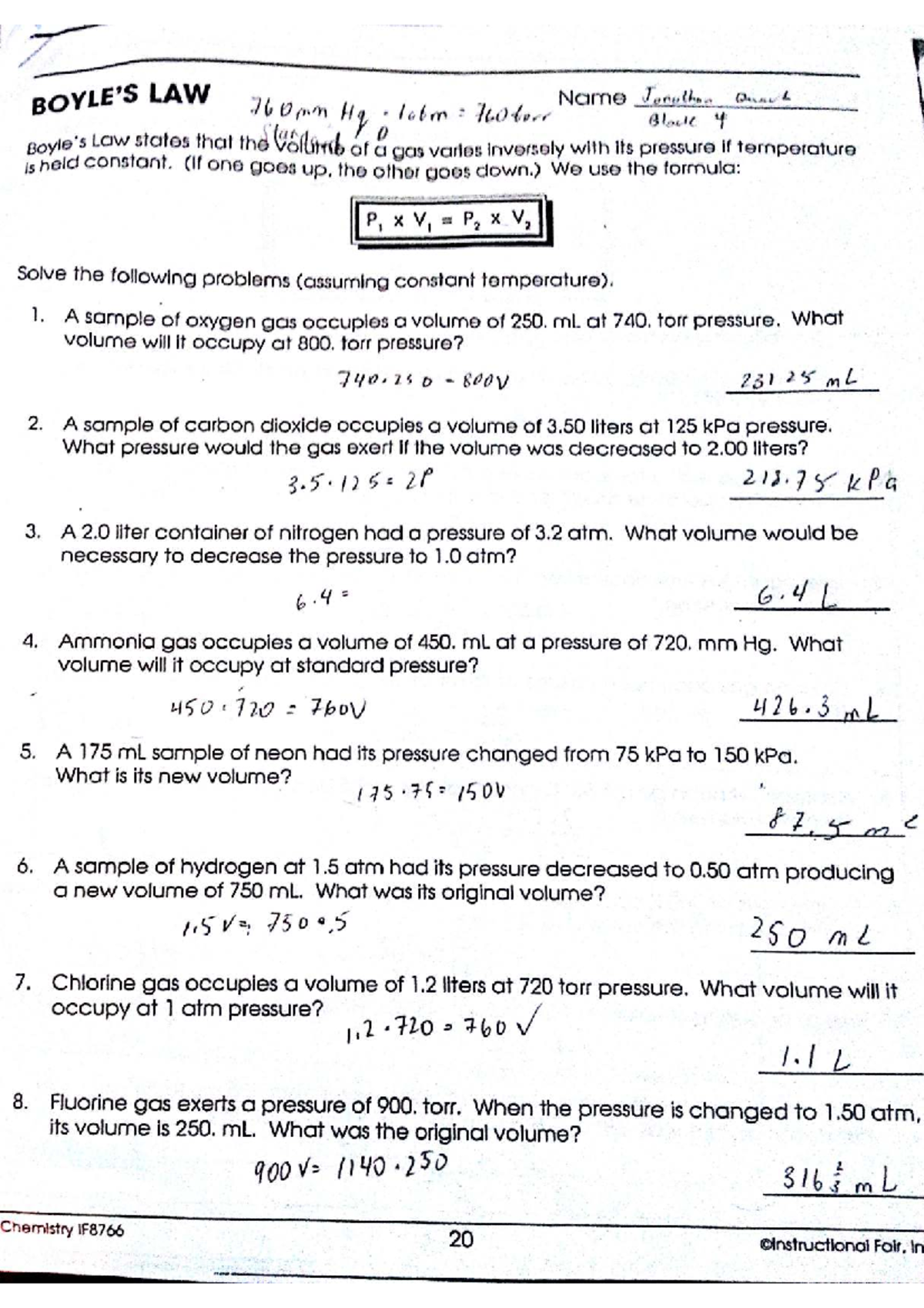 Unit 5 - Gas Laws: Notes on Pressure, Volume, and Temperature ...