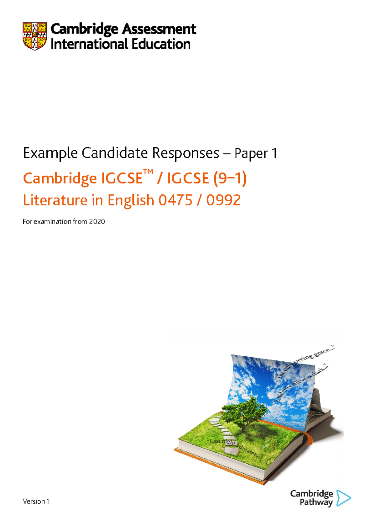 Candidate Responses Analysis for IGCSE Literature 0475 (2020 Exam ...