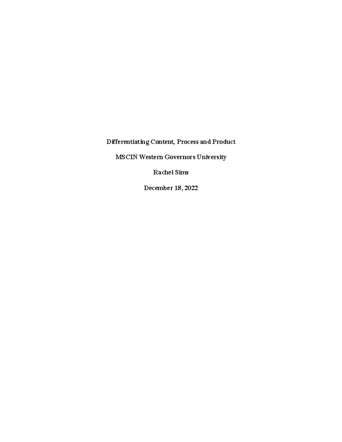 D187 Task 3 - Differentiated Instruction for ELA Comprehension - Studocu