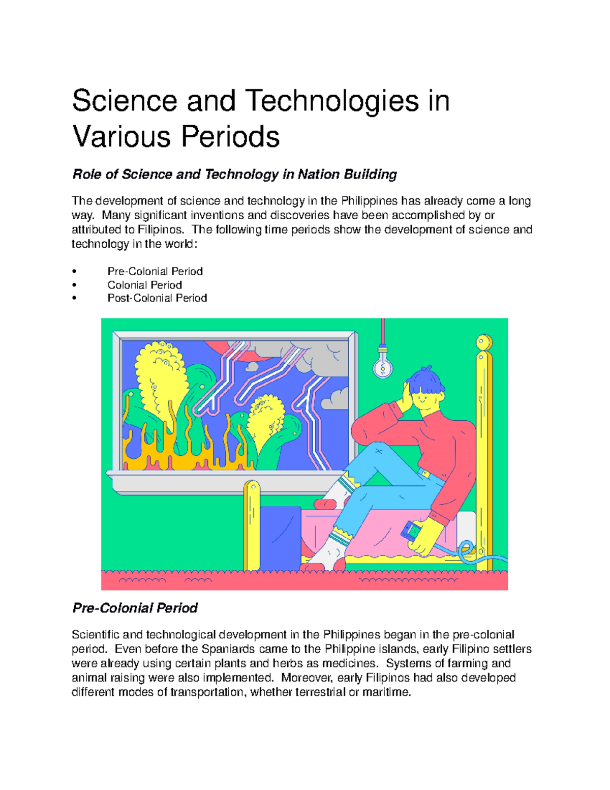 Science and Technologies in Various Periods - Sci ence and Technol ogi ...