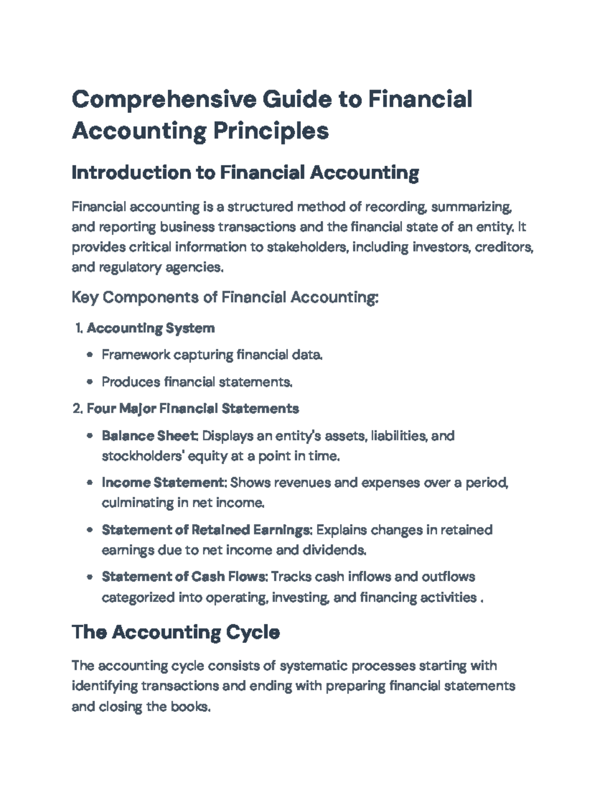 Comprehensive Guide to Financial Accounting Principles (ACC 101 ...