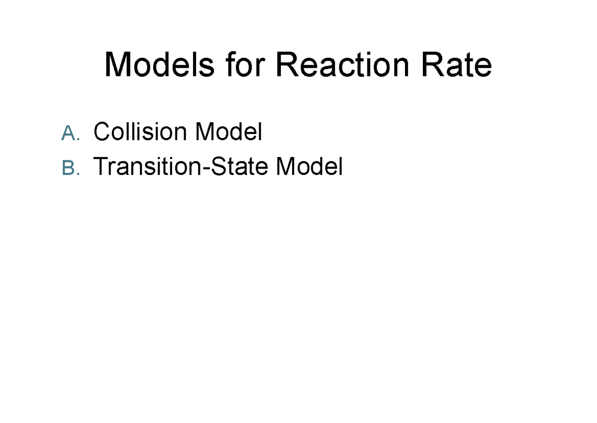Unit 7-2: Collision Model & Activation Energy in Reaction Rates - Studocu