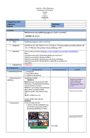 ARTS Grade 3 - Dlp - Lesson Plan in ARTS Grade III First Quarter Lesson ...
