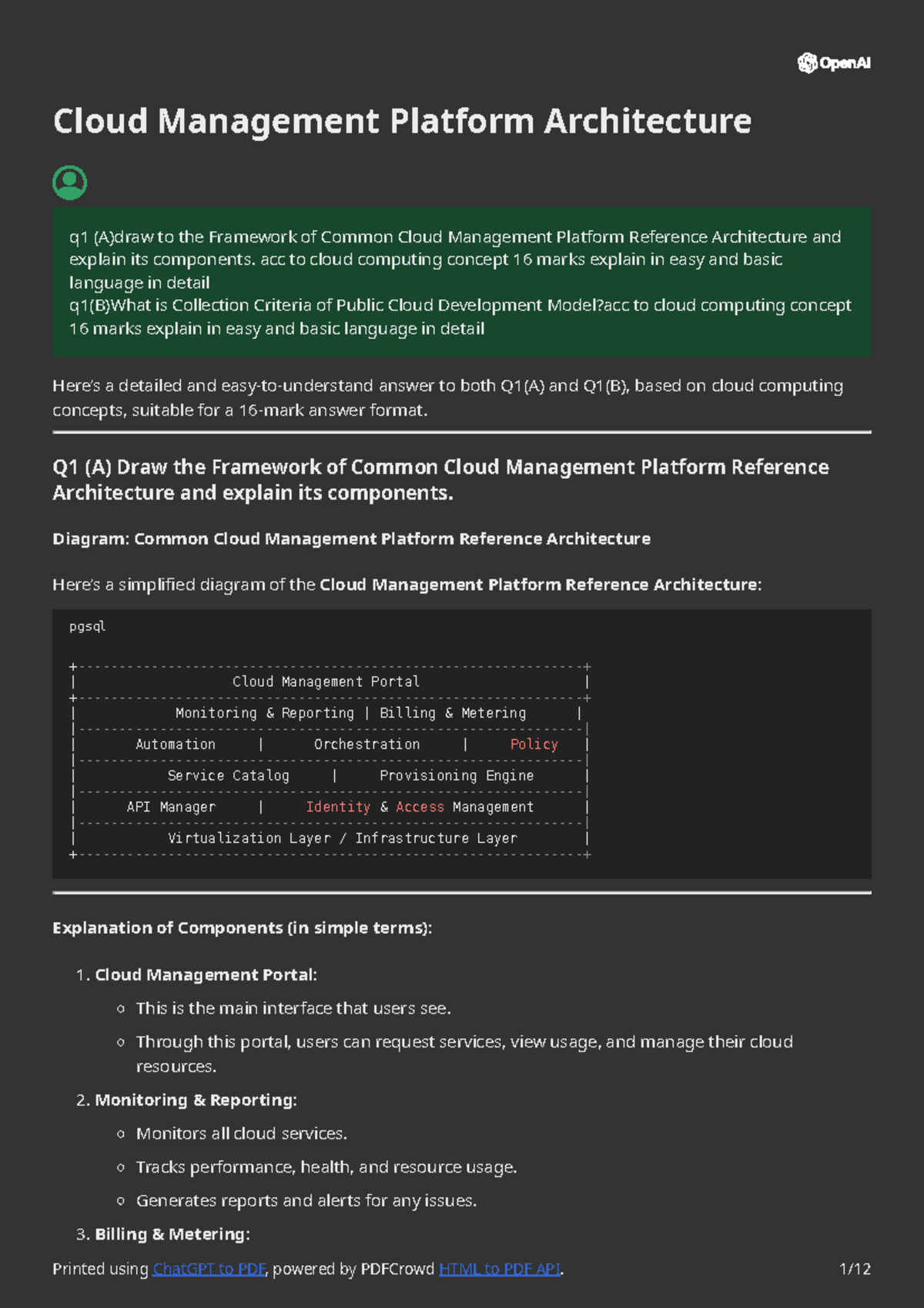 Cloud Management Platform Architecture (Unit 3) - Q1 & Q2 Exam Notes ...