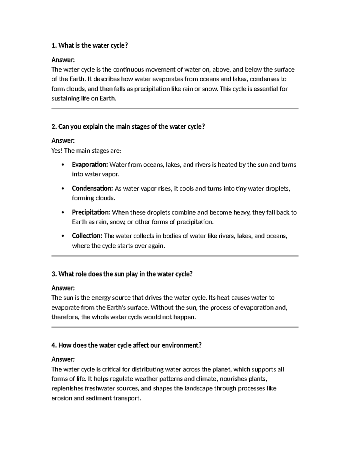 Water Cycle Presentation: Understanding Its Stages and Importance - Studocu