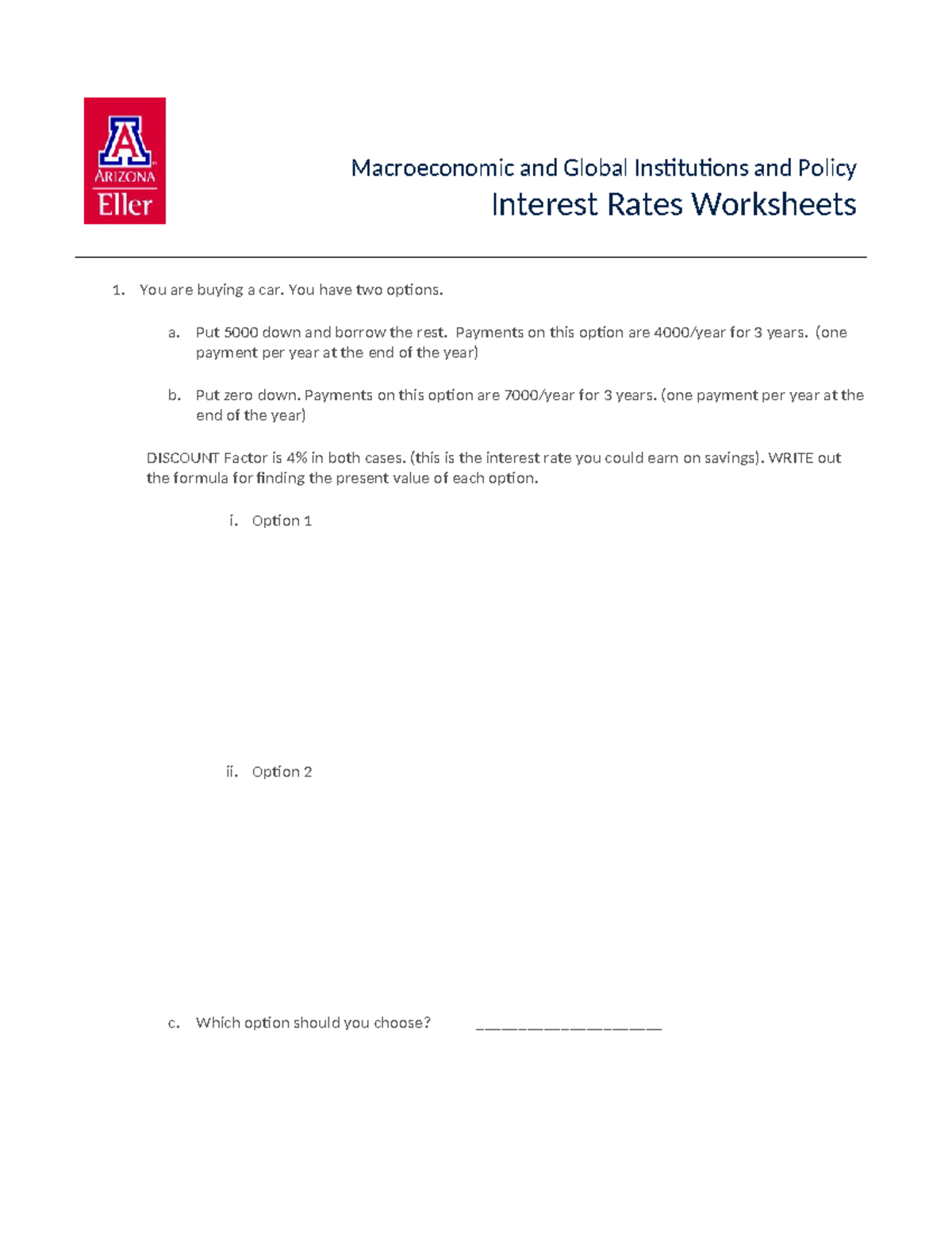 Macroeconomic Policy Interest Rates: Car Purchase Options Analysis ...