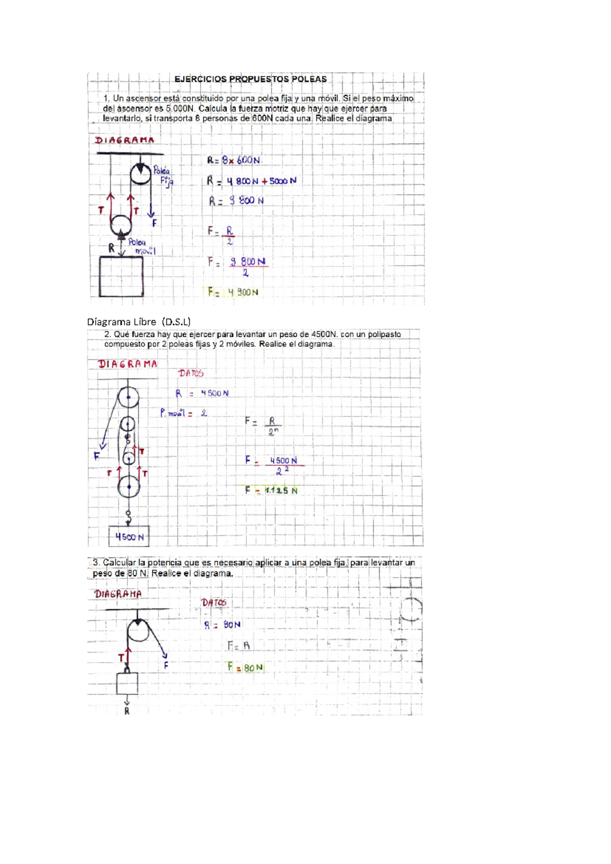 Ejercicios Resueltos de Poleas: Aplicaciones y Cálculos Clave - Studocu