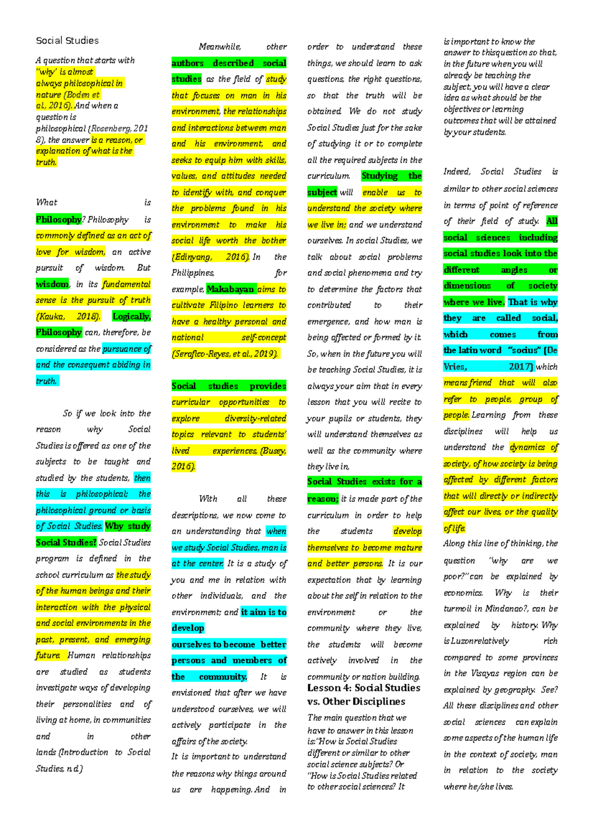 Philosophical Foundations of Social Studies: Understanding Humanity ...