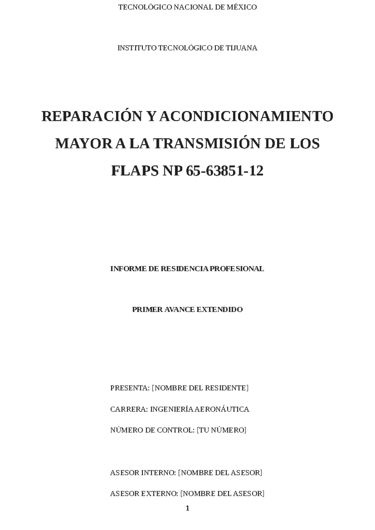 Informe de Residencia Profesional: Avance en Flaps NP - TECNOLÓGICO ...