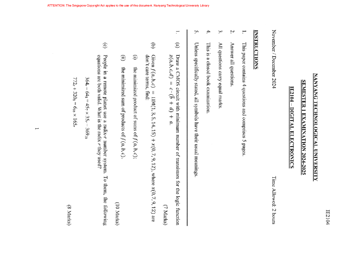 IE2104 2024-2025 Sem 1 Document Usage Guidelines - Studocu