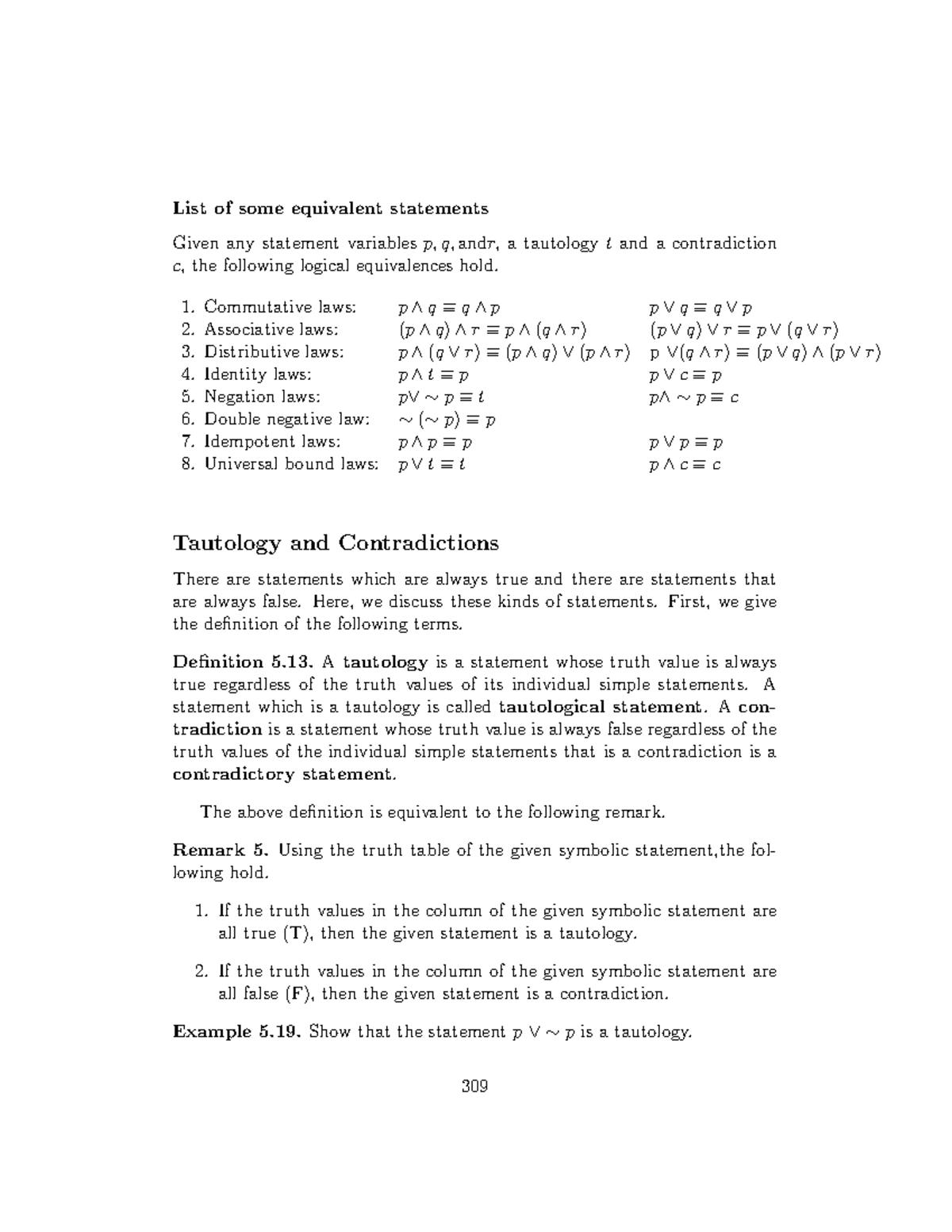 MMW 47 - Logical Equivalences and Truth Table Notes - Studocu