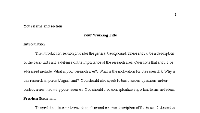 Research Proposal Template: Structuring Your Study Effectively - Studocu