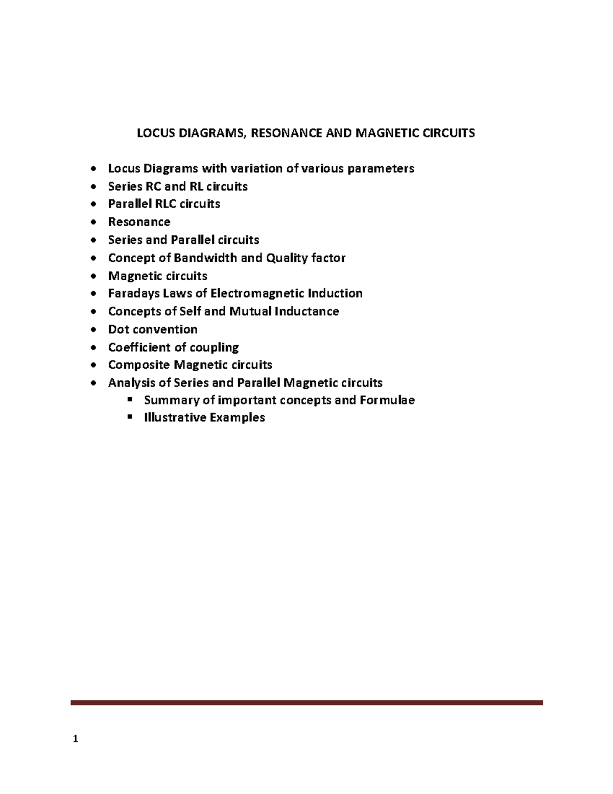 Locus Diagrams, Resonance AND Magnetic Circuits - Electrical Circuit ...