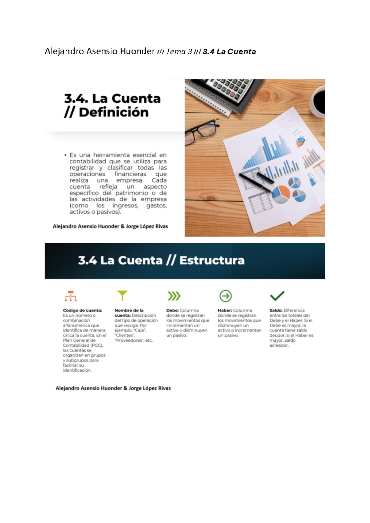 Tema 3: La Cuenta en Contabilidad - Estructura y Definición - Studocu