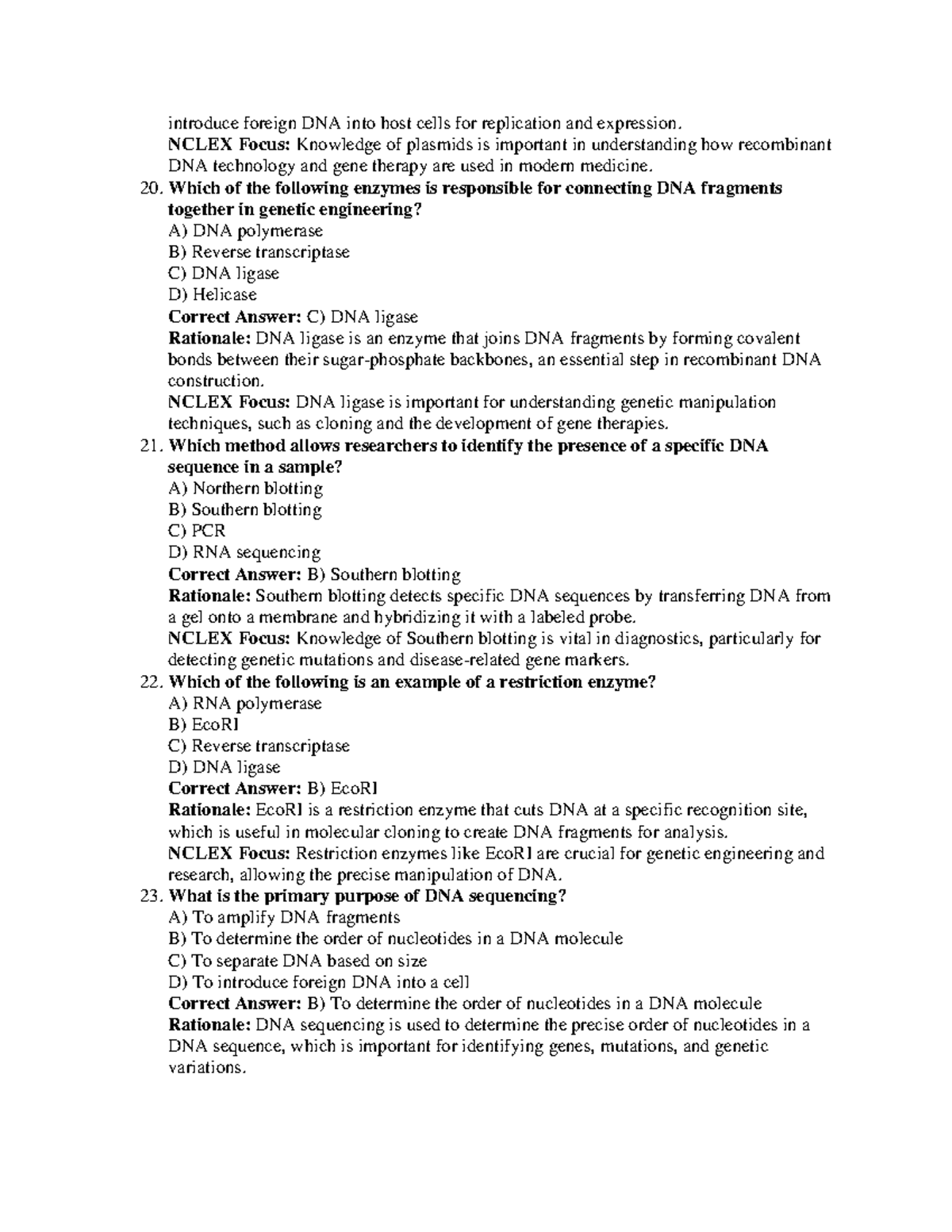 Test Bank for Genetics: A Conceptual Approach (7th Ed.) - NCLEX Focus ...