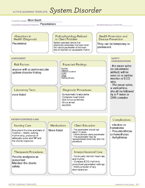 Sickle Cell system disorder - ACTIVE LEARNING TEMPLATES System Disorder ...