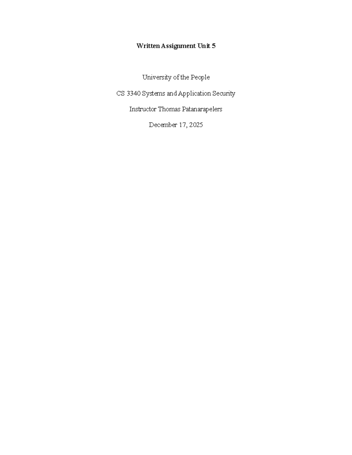 Wa5 Essay on Buffer Overflow Vulnerabilities in CS 3340 - Studocu